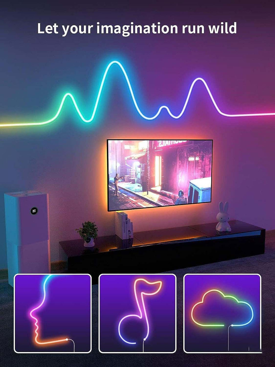 Неоновая лента для авто Neon Led Strip 5M RGB Разноцветная 12V-220V (ID ...