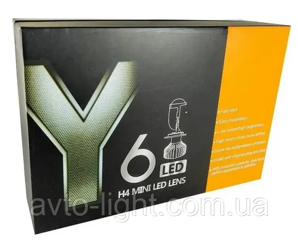 Комплект світлодіодних лінз HeadLight Y6D BI-LED H4 25/35W mini, ціна ...