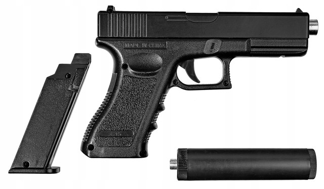 Детский пистолет C15A + GLOCK 17 ASG металлический с пружинным приводом ...