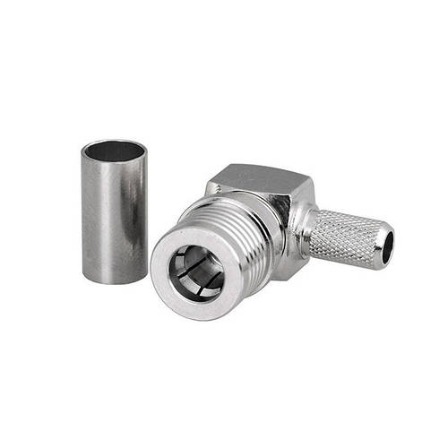 ВЧ роз'єм QMA Male (тато) кутовий 90° на кабель RG58 RG142 RG223 LMR 195 LMR200 SYV50-3 3D-FB ...