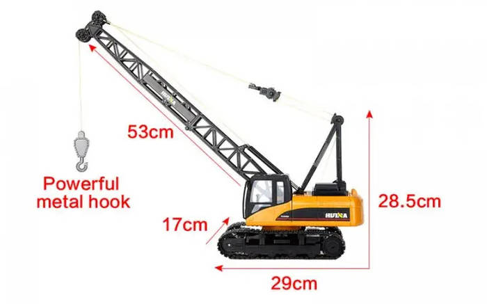 Детский кран HULNA металлический радиоуправляемый кран Хаина Huina 1572 ...