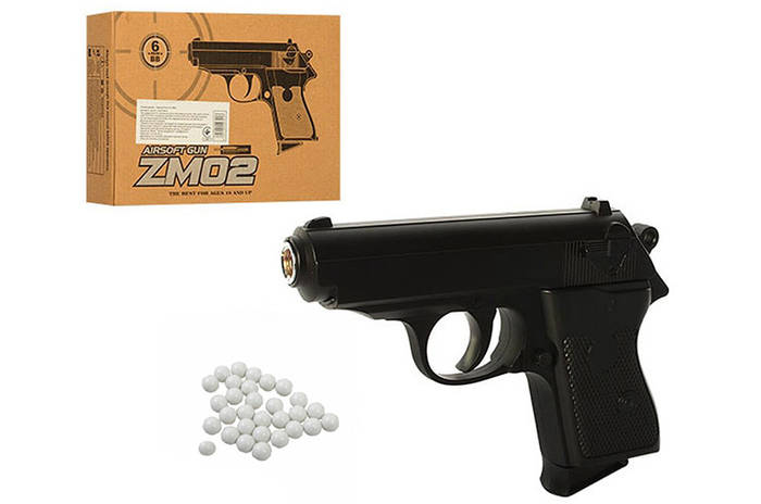 Игрушечный Пистолет CYMA ZM02 на шариках, металлический, коробка 16*3 ...