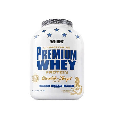 PREMIUM WHEY PROTEIN WEIDER 2.3KG (chocolate-nougat/strawberry-vanilla ...
