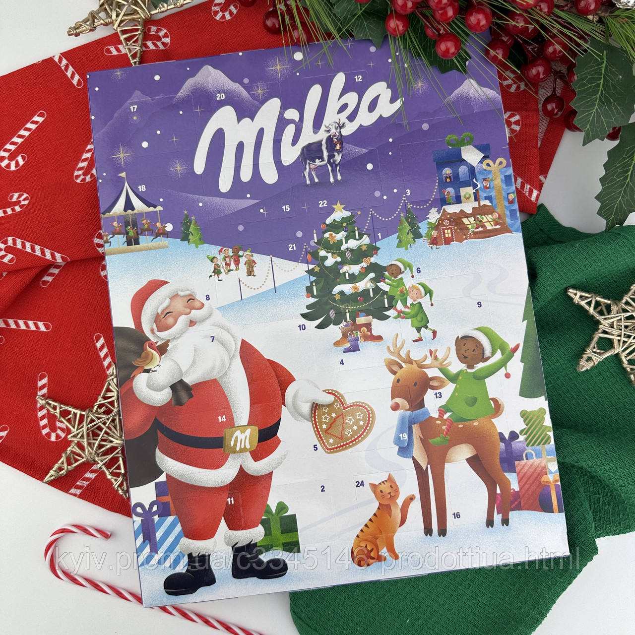 Адвент календар Milka Advent Calendar Санта ялинка з цукерками ...