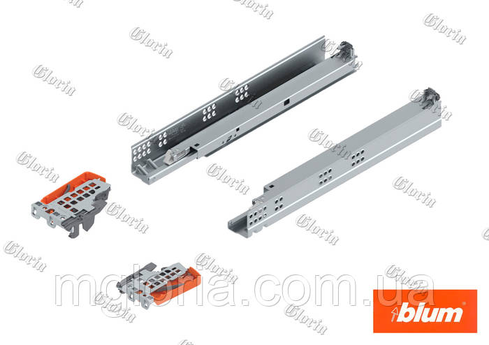 Тандем направляючі повного висування з дотягувачем Blum під 19 мм ДСП ...
