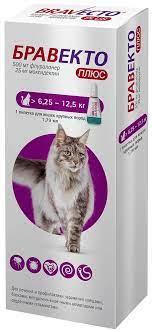 Капли Bravecto Plus - для кошек Бравекто Плюс от глистов, блох и клещей ...