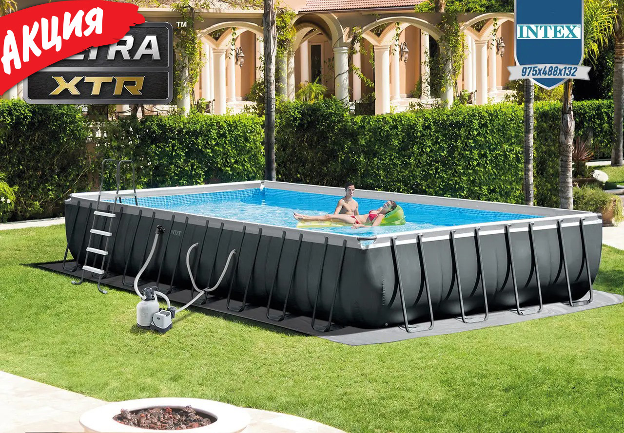 Каркасный прямоугольный бассейн Intex Ultra Frame 975x488x132 см 26374 ...