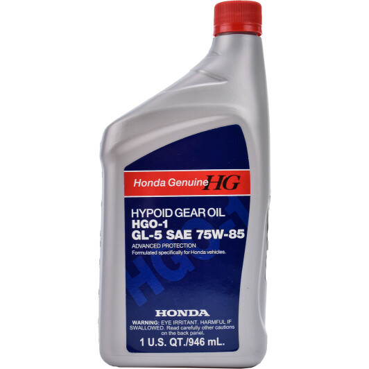 Honda Hypoid Gear Oil HGO-1 GL-5 75W-85, 0,946 л (082009014 ...