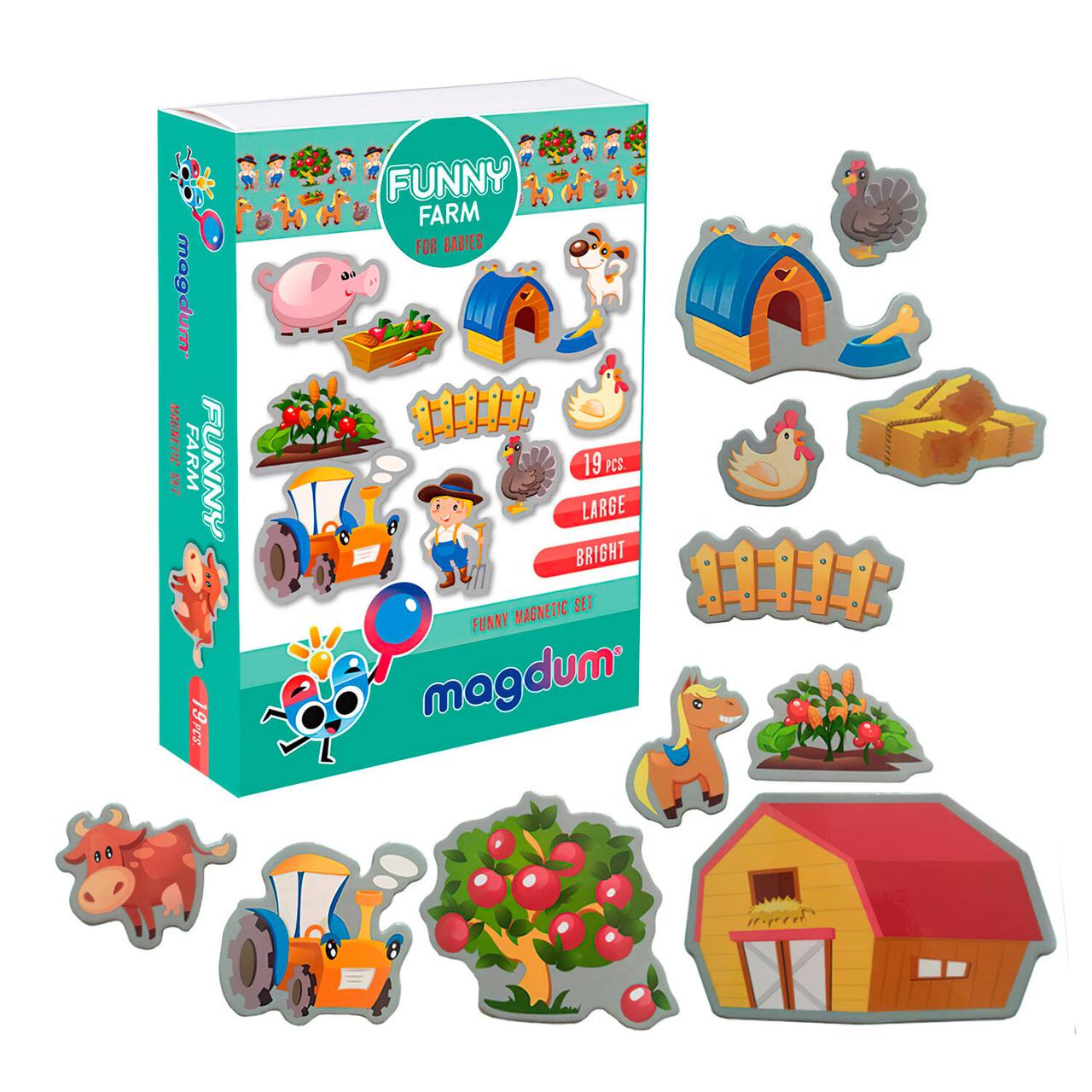 Магнитная игра Magdum Funny Farm для детей 19 элементов (ML4031-10 EN ...