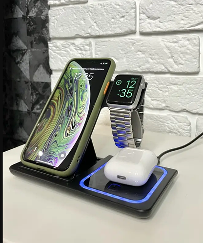 Беспроводная зарядная станция 3 в 1 для Iphone Apple Watch и Airpods ...