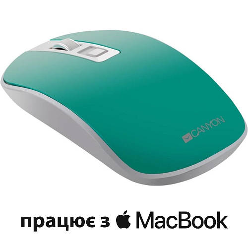 Мышка для макбука Canyon Wireless, зеленая, беспроводная, с ...