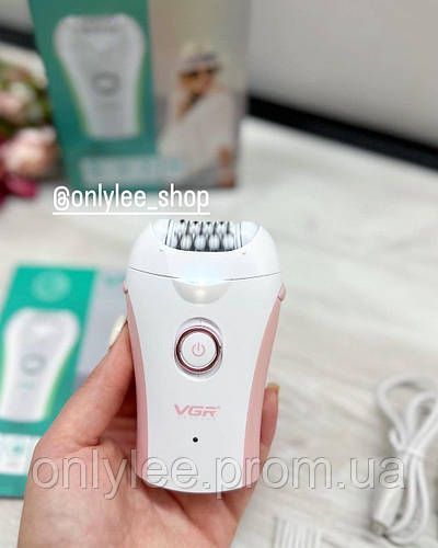 Эпилятор VGR V-705 PINK для всего тела беспроводной с подсветкой депилятор женский компактный ...