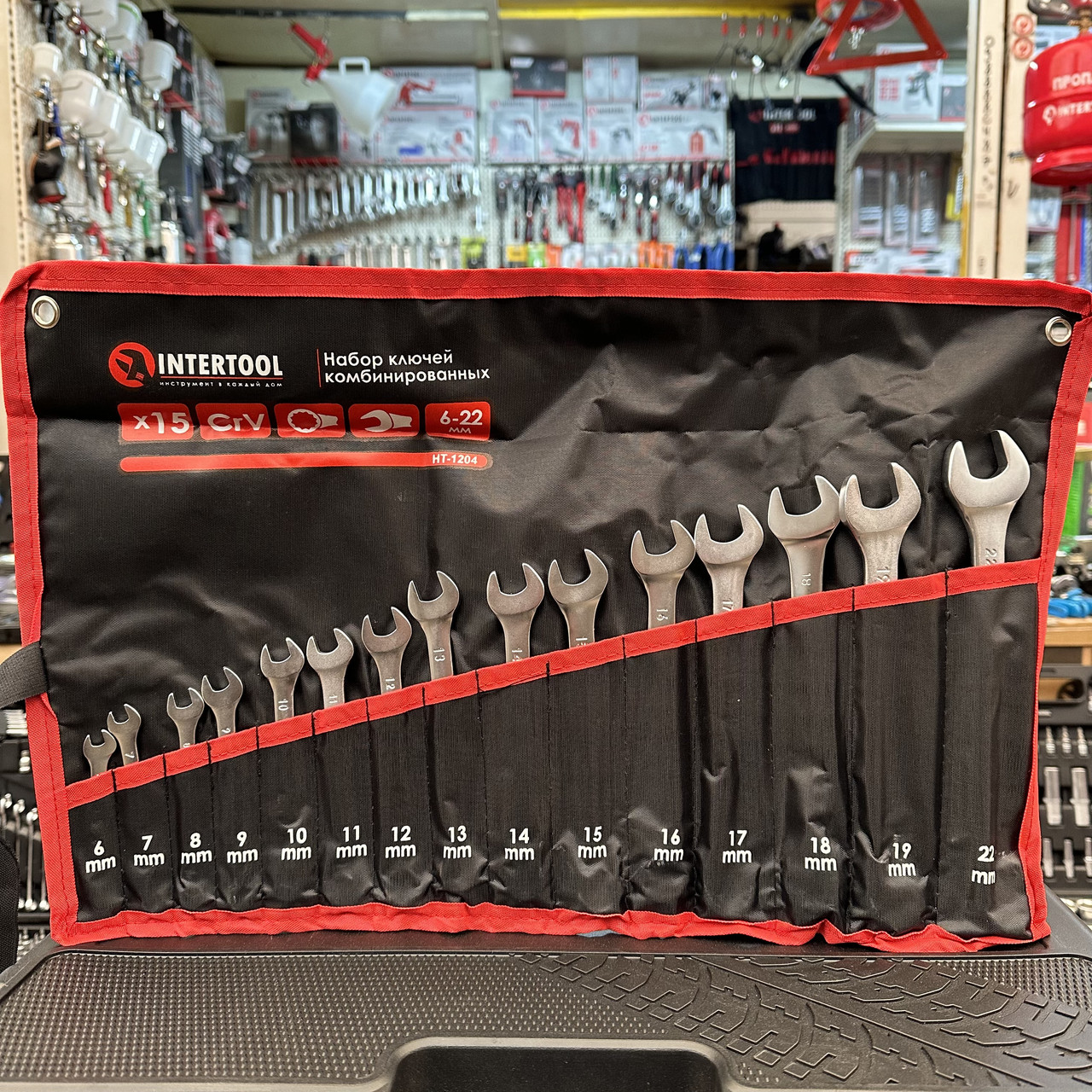 Набор ключей комбинированных 15 ед. INTERTOOL HT-1204 Cr-V сталь 6-22 мм (ID#2037587767), цена ...