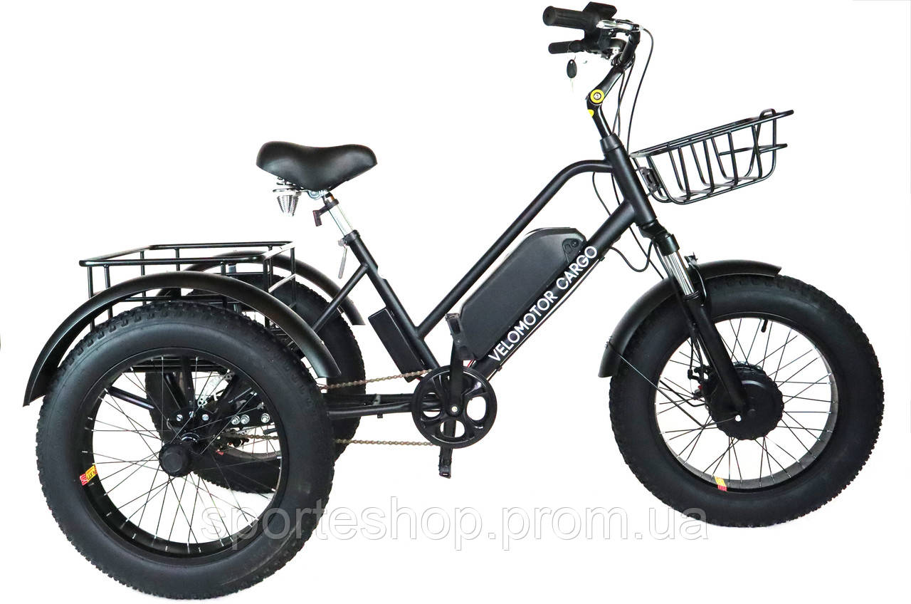Трехколесный электровелосипед VELOMOTOR СARGO 36-48V 500W с корзиной ...