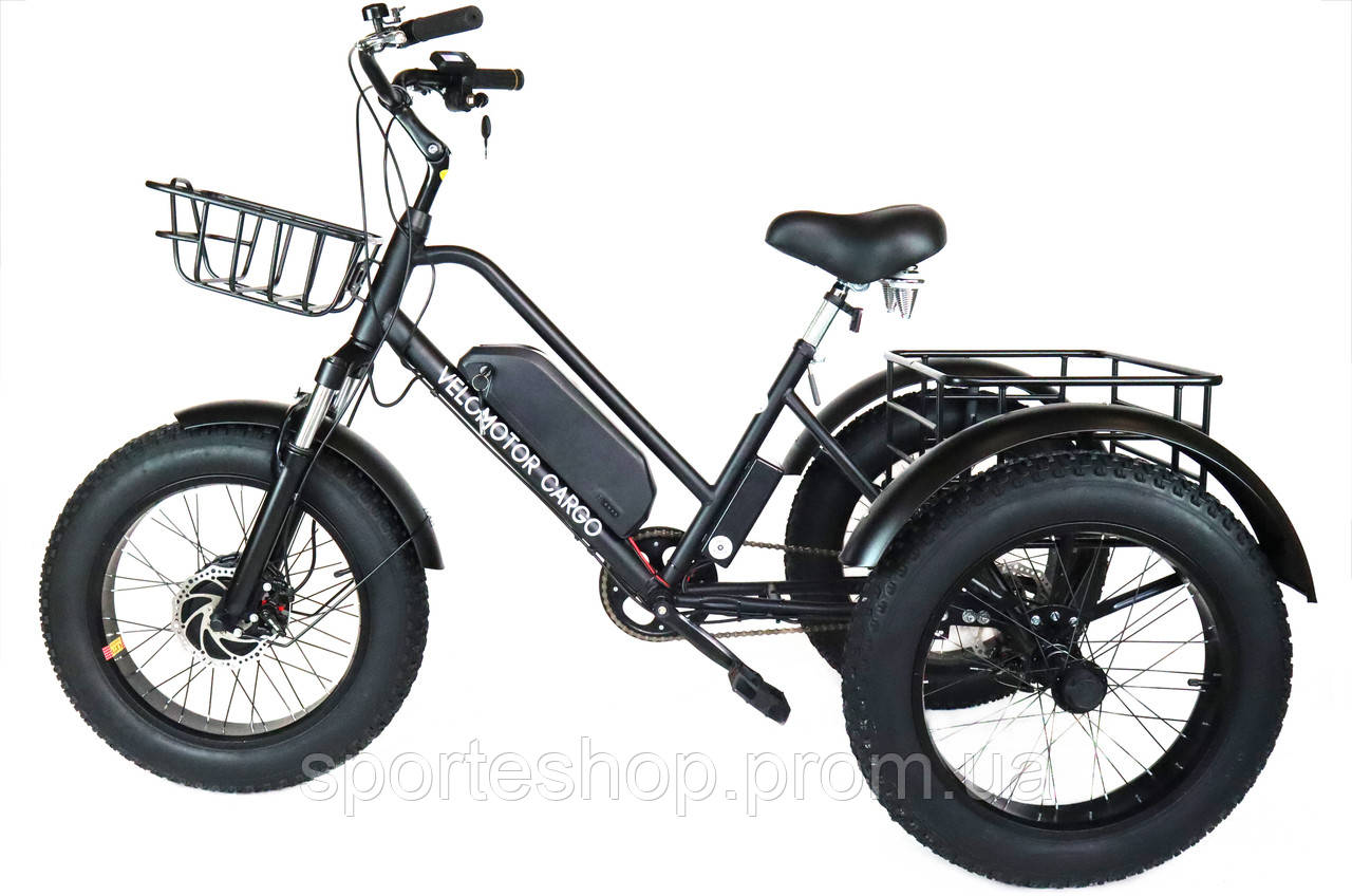 Трехколесный электровелосипед VELOMOTOR СARGO 36-48V 500W с корзиной ...