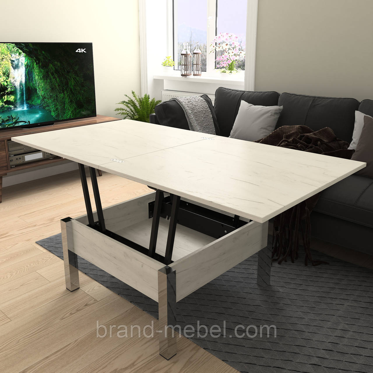 Стіл трансформер Гамма хром купити за найкращими цінами в Україні "Brand-mebel".