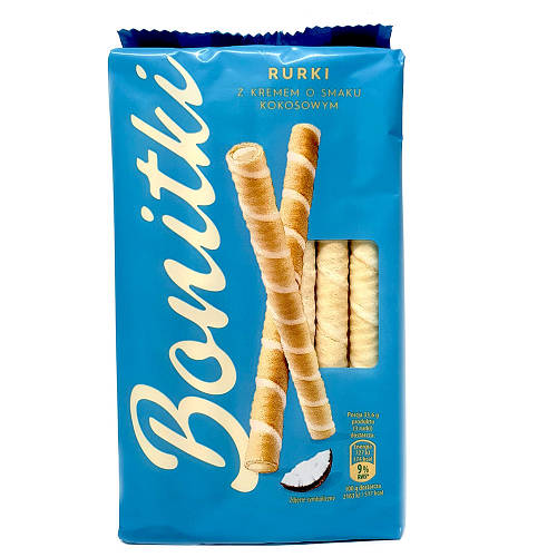 Вафельні Трубочки з Кокосовим Кремом, Bonitki Rurki, 280г (ID ...