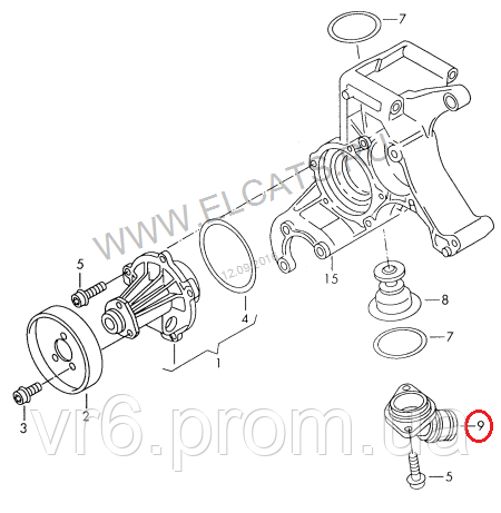 Фланец системы охлаждения VW 048121121B, цена 52 грн — Prom.ua (ID ...
