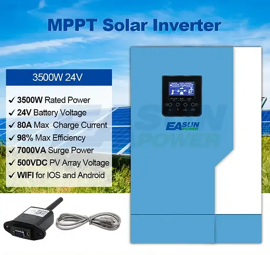 Гибридный инвертор Easun ISolar SML III 3.5KW 3500Вт 24V WiFi (ID ...