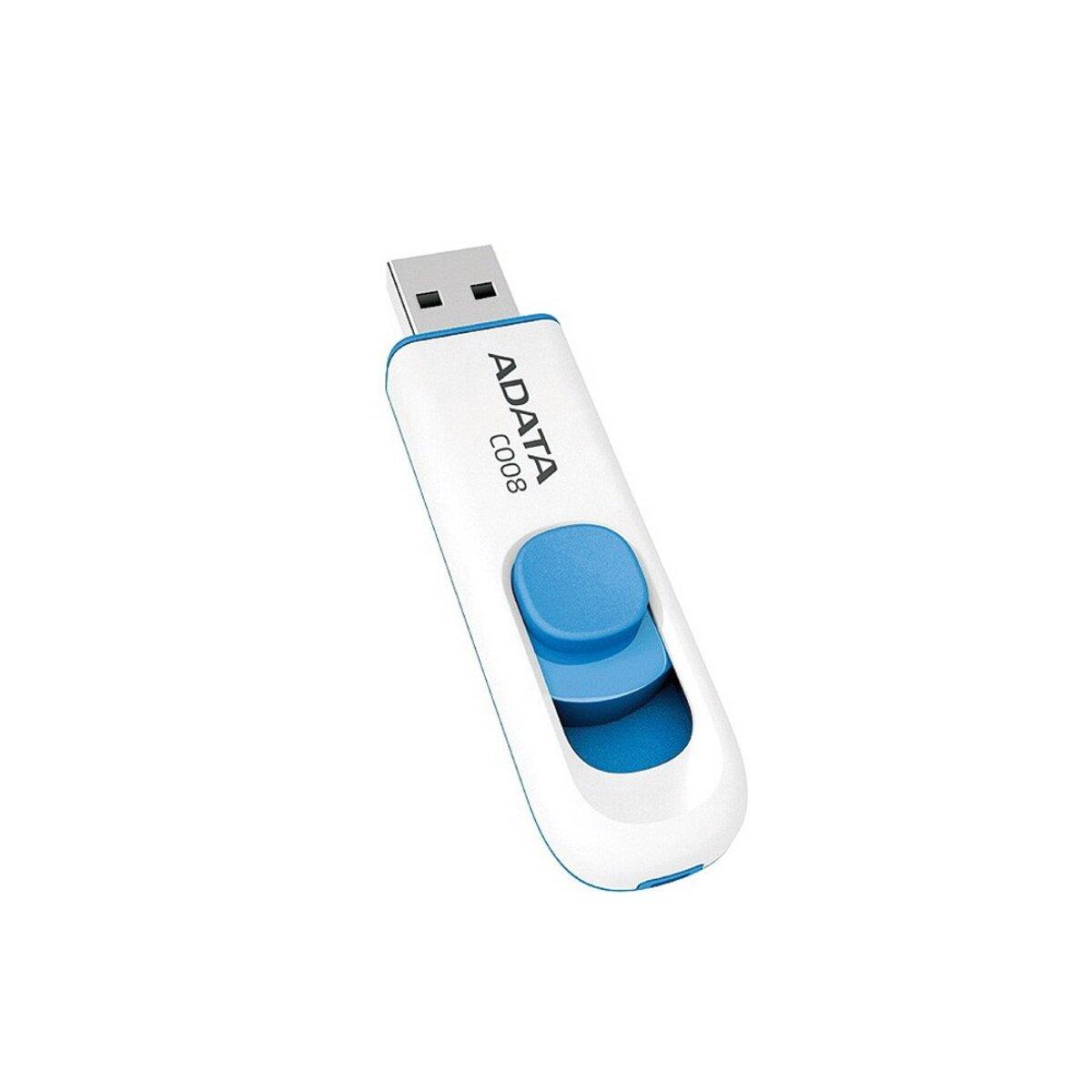 USB flash drive, flash drive A-DATA USB2.0 C008 64GB WHITE/BLUE (AC008 ...
