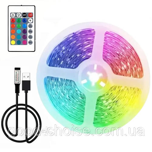 Светодиодная лента с Bluetooth, 5м от USB, c пультом, 5050 ...