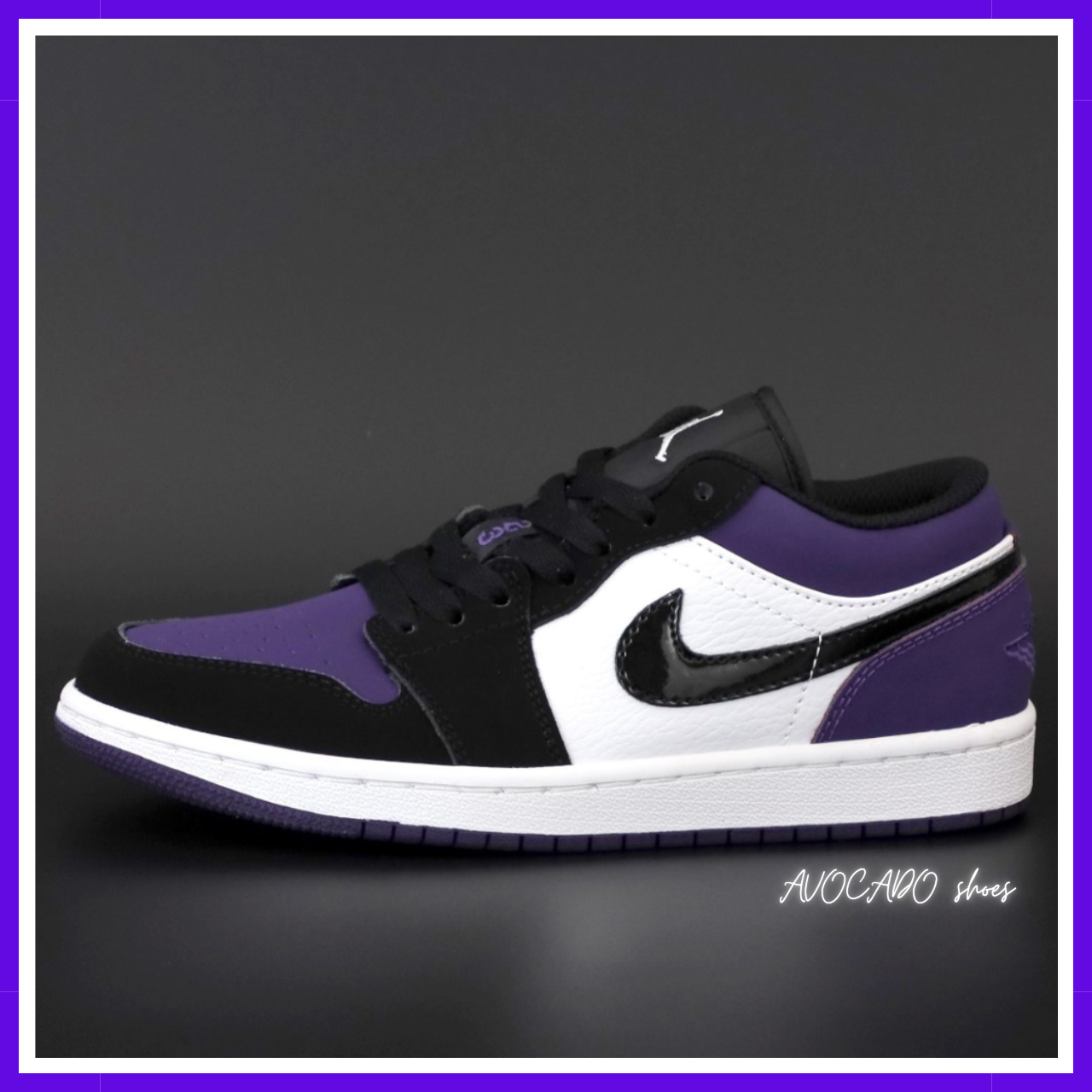 Кроссовки женские Nike Jordan Retro 1 Low violet black / кеды Найк ...