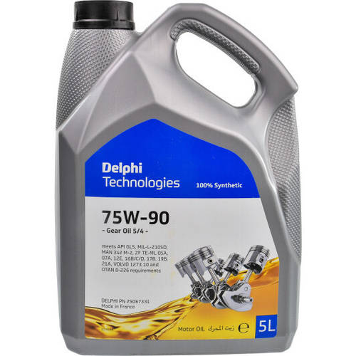 Delphi Gear Oil 5/4 GL-5 75W-90, 5 л (25067331) полусинтетическое ...