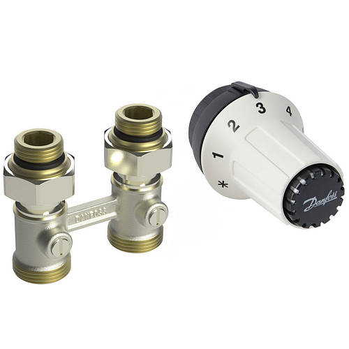 Термокомплект для радиатора DANFOSS RAS-C + RLV-KB прямой 1/2"x3/4" 013G5277 (ID#2022734938 ...