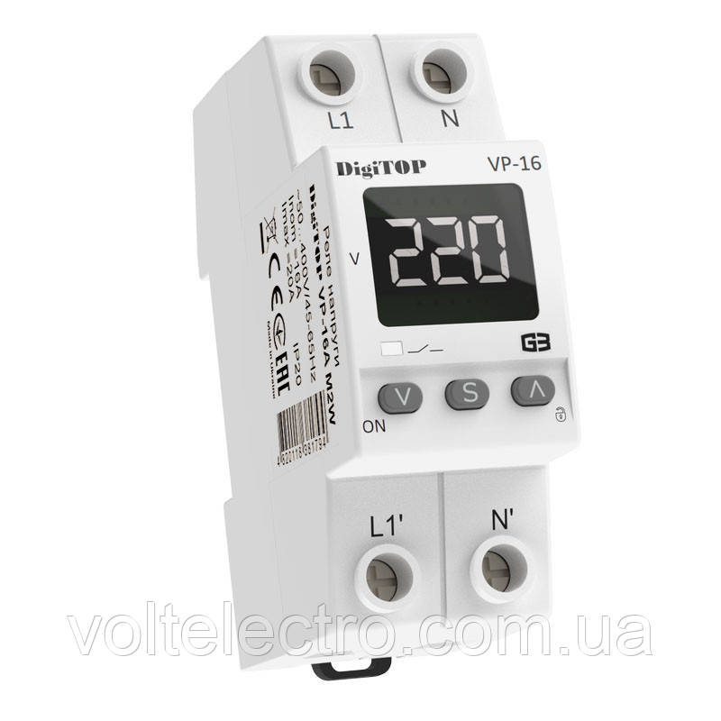 DigiTOP Реле напруги на DIN-рейку VP-50A (50A-60A): продаж, ціна у Рівному. Амперметри від "ТОВ ...