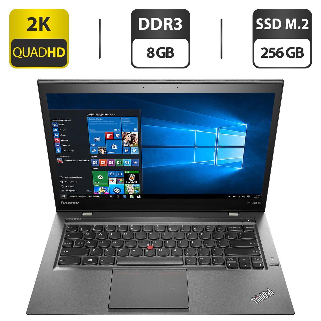 Ультрабук Б-клас Lenovo ThinkPad X1 Carbon 3rd Gen/ 14" 2560x1440/ i7 ...