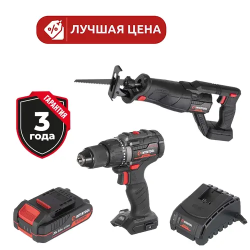 Пила сабельная аккумуляторная WT-0367 + Дрель-шуруповерт аккумуляторная WT-9360 (набор для ...