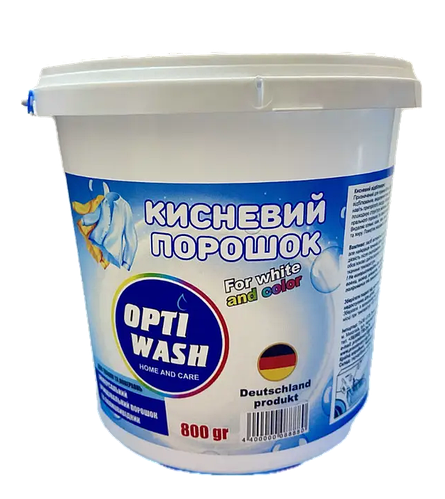 Кислородный порошок OptiWash для белых и цветных тканей 800г ...