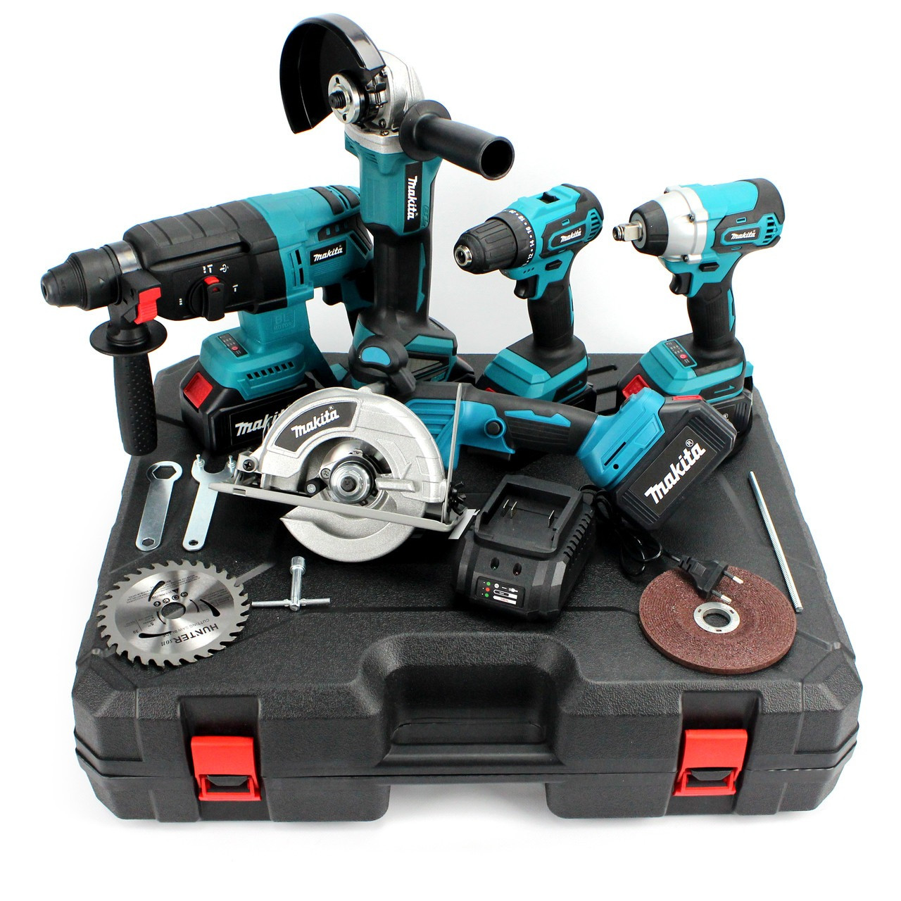 Набір 5в1 АКБ Makita 36V (Шуруповерт, Болгарка, Перфоратор, Гайковерт, Циркулярна пила) (ID ...