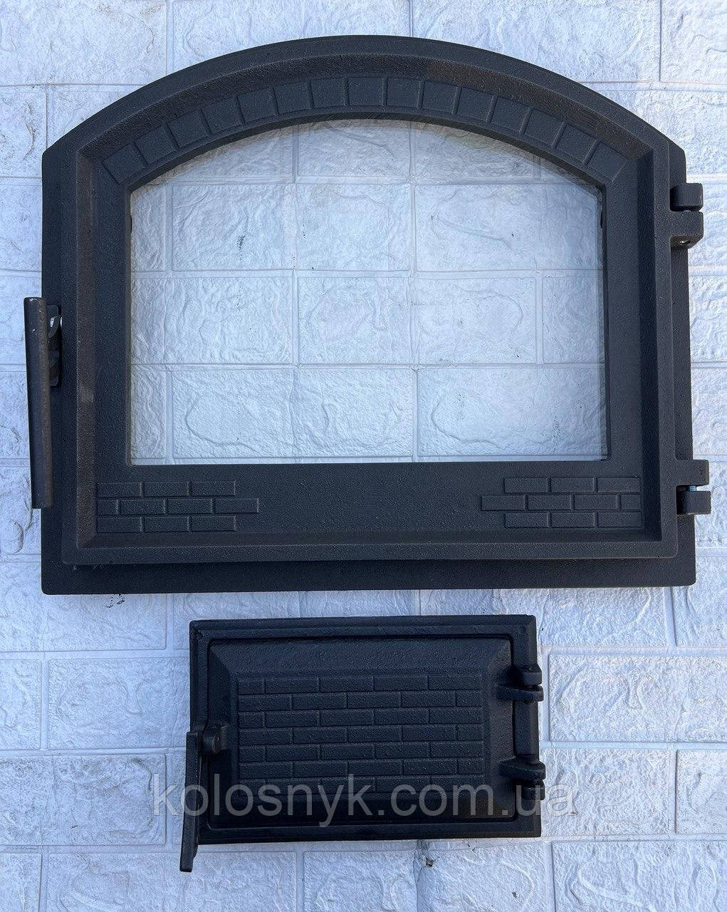 Двери для камина печи барбекю Замкова 420x490 мм + Дверца поддувальная ...