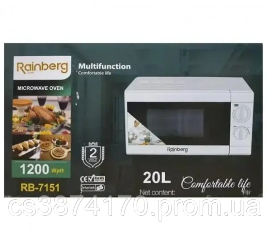 Мікрохвильова піч Rainberg RB 7151 1200Вт 20л мікроволновка з 8 режимів таймером потужна ...