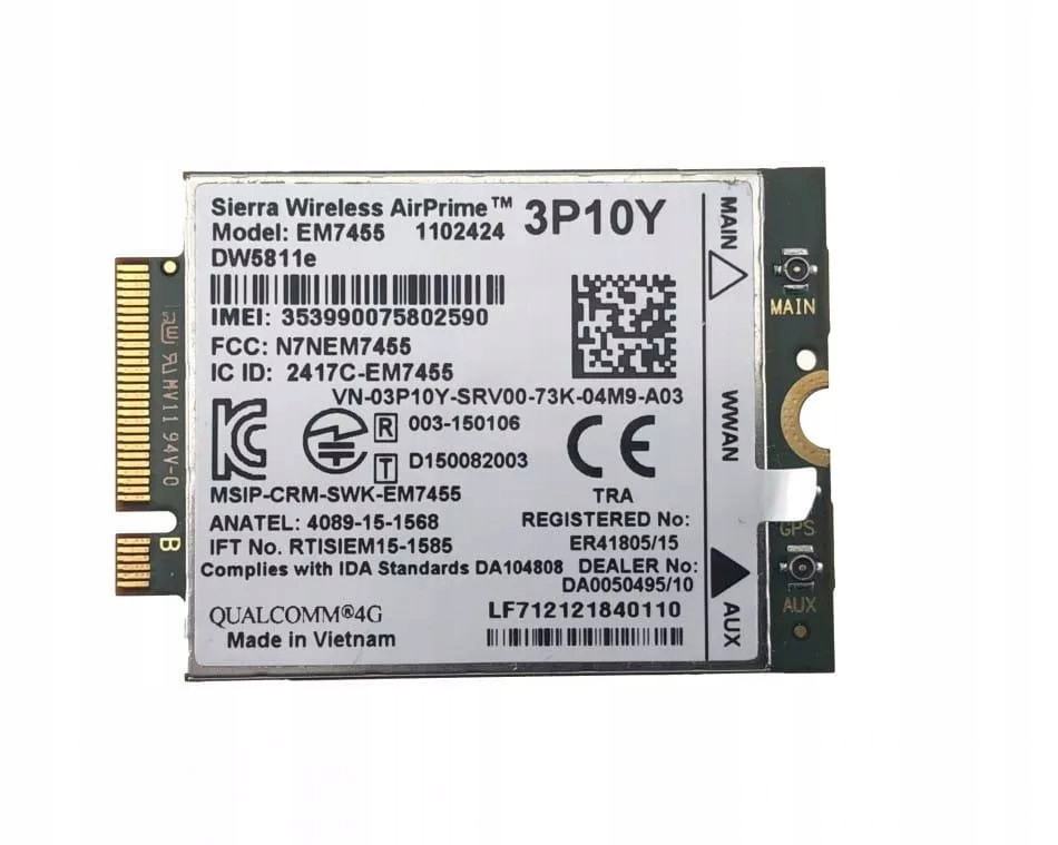 4G модем LTE CAT6 Sierra Wireless Airprime EM7455 4G LTE WWAN (M.2 ...