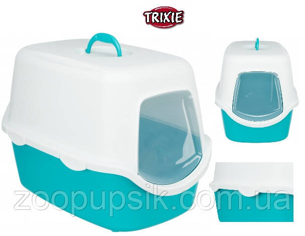 Закрытый туалет для кота Vico Trixie 40 × 40 × 56 см голубой,кошачий ...