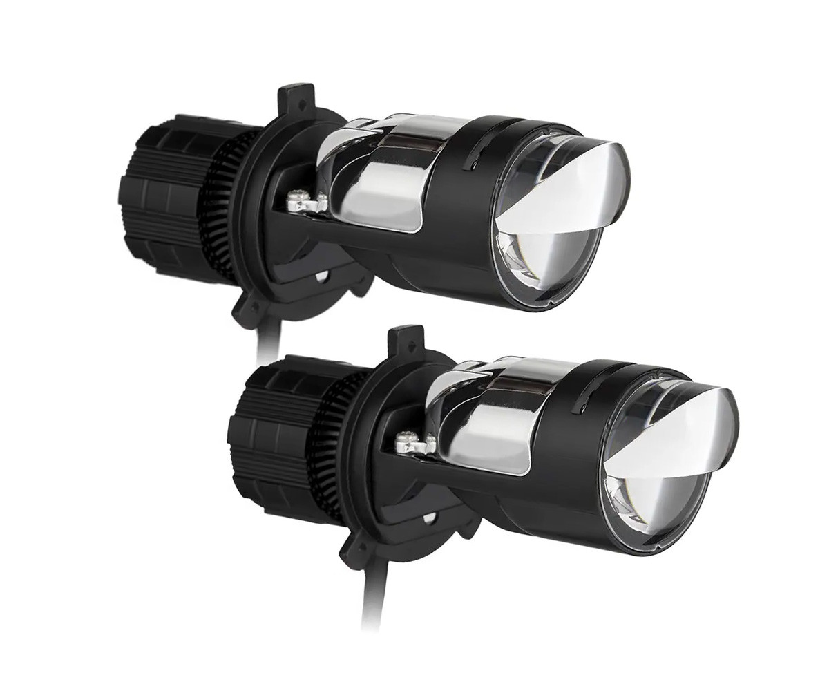 Світлодіодні LED лед лампи лінзи A80 цоколь H4, міні бі-лінзи 5700К з ...