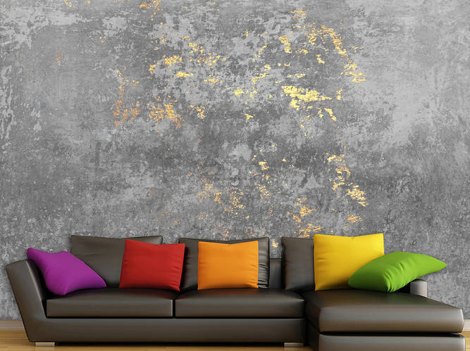 Плівка Oracal на стіну самоклейна красиві модні "Бетон із золотом" 230*153 см (ID#2052261896 ...