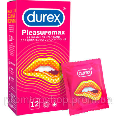 Презервативы Durex Pleasuremax с силиконовой смазкой с ребрами и ...
