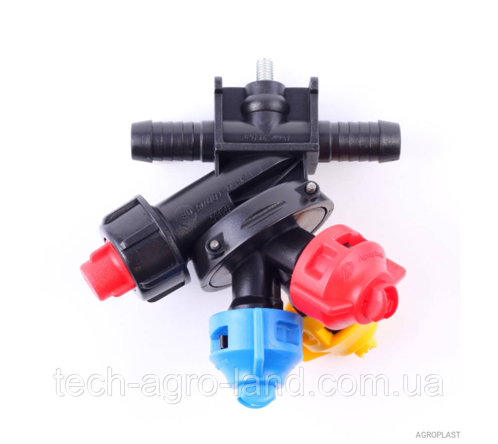 Форсунка тройная на опрыскиватель под шланг12,5мм AGROPLAST PRO LINE ...