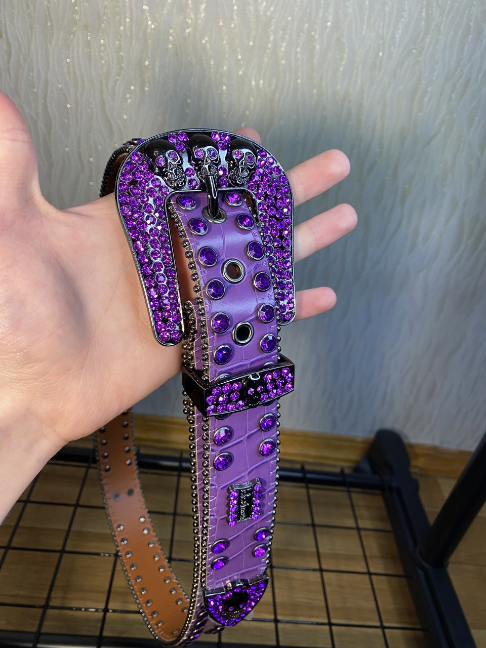 Ремень y2k BB Simon Belt Deep Purple Skeleton бб симон фиолетовый (ID ...