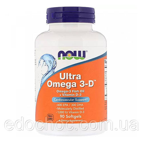 Омега 3-Д Ультра (Ultra Omega 3-D) 90 капсул NOW-01663 (ID#2054868325 ...