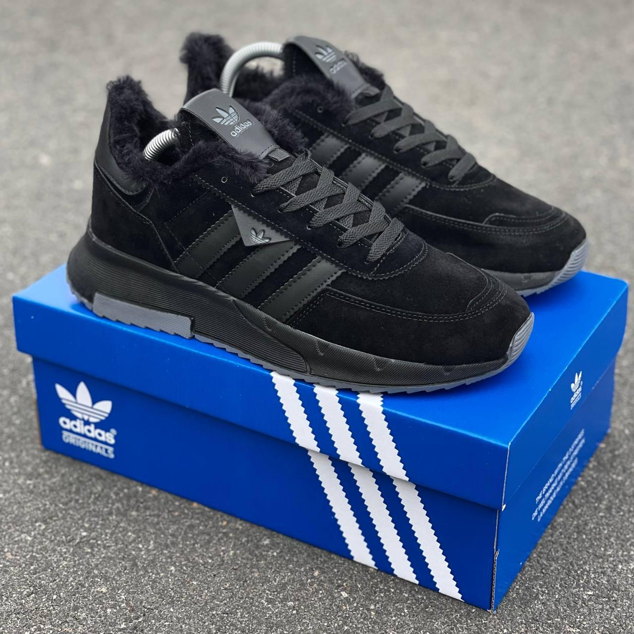 Мужские зимние кроссовки Adidas черные 41 с мехом теплые Адидас (ID ...