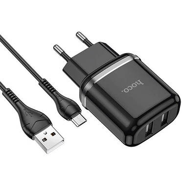 Адаптер сетевой Hoco Micro USB Cable Briar dual Port charger set N8 ...