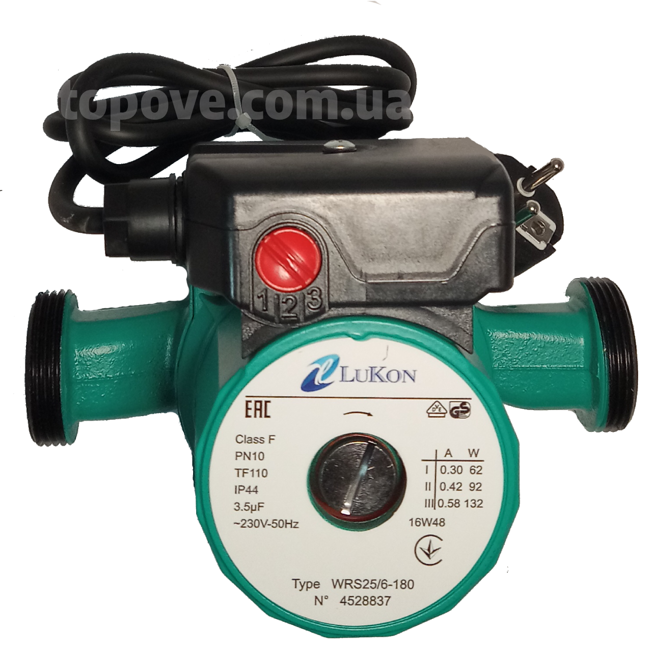 Насос циркуляционный LuKon WRS 25/6-180 для систем отопления с ел ...