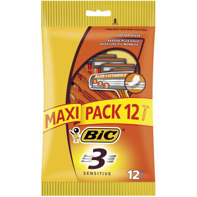 Бритва Bic 3 Sensitive 12 шт. (3086123170513) (ID#2059637555), цена ...