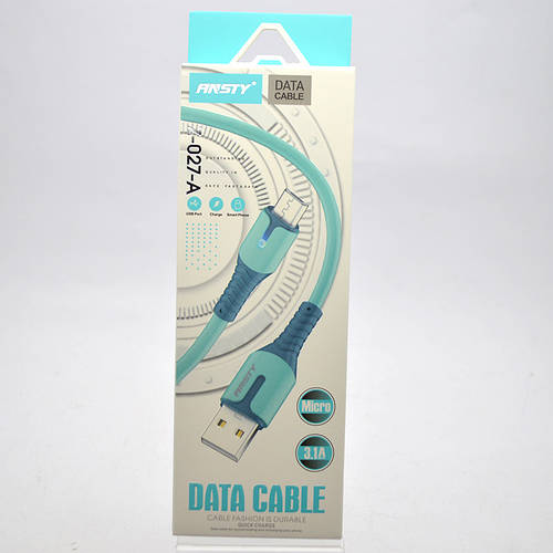 Кабель ANSTY Z-027-A LED Micro USB 3A 1M Green (ID#2024306808), цена ...