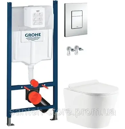 3873200A+OR-0515-RQ3 Інсталляція Grohe Rapid SL 4в1+Унітаз підвісний ...