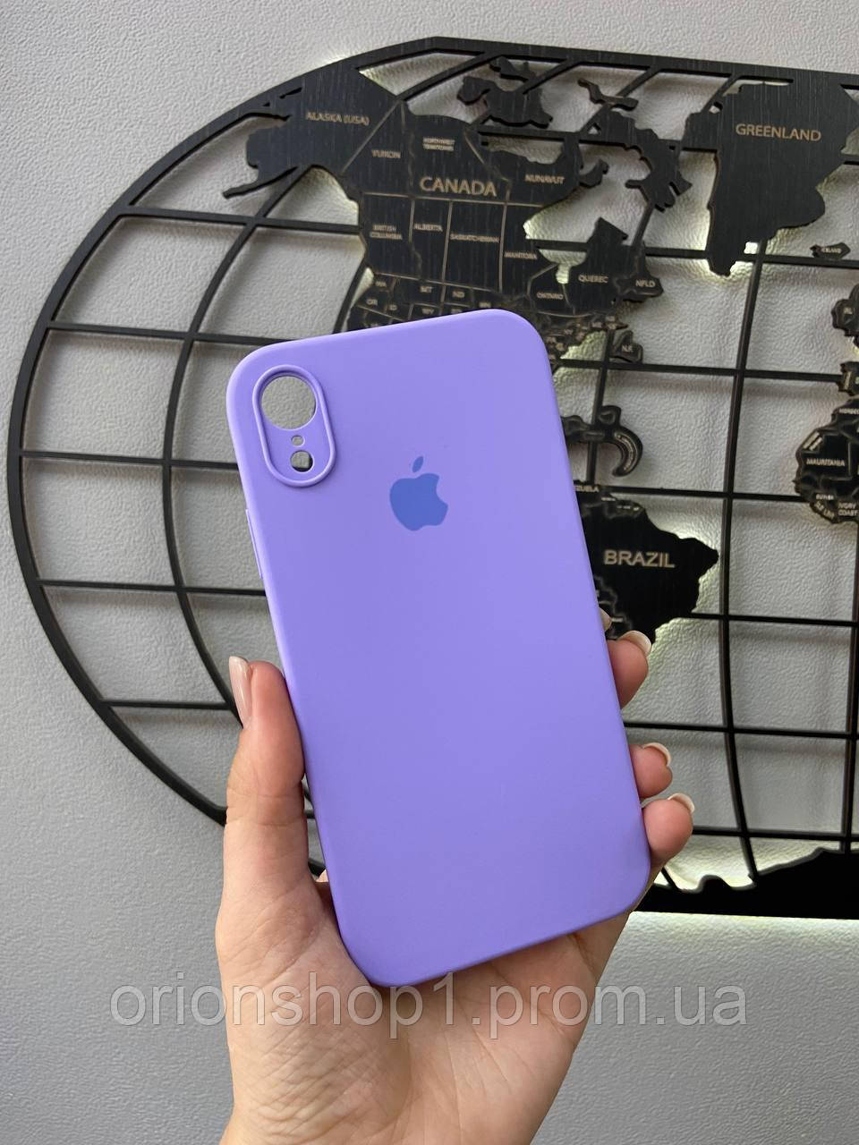 Чехол с квадратными бортами Silicone Case для iPhone XR, качественный ...